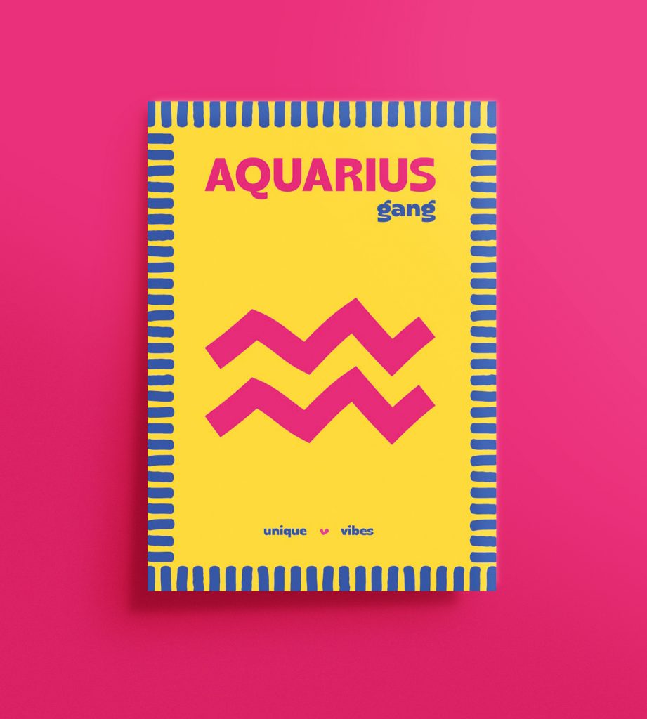 Affiche signe astrologique Verseau – Collection Cosmic Gang